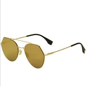 Fendi | Accessories | Fendi Gold Eyeline Aviator Sunglasses | Poshmark